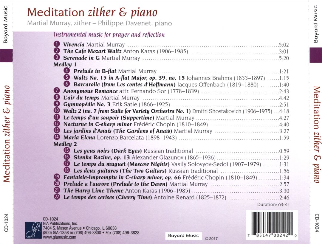 Meditation: Zither & Piano – Martial Murray / Philippe Davenet – MovieMars