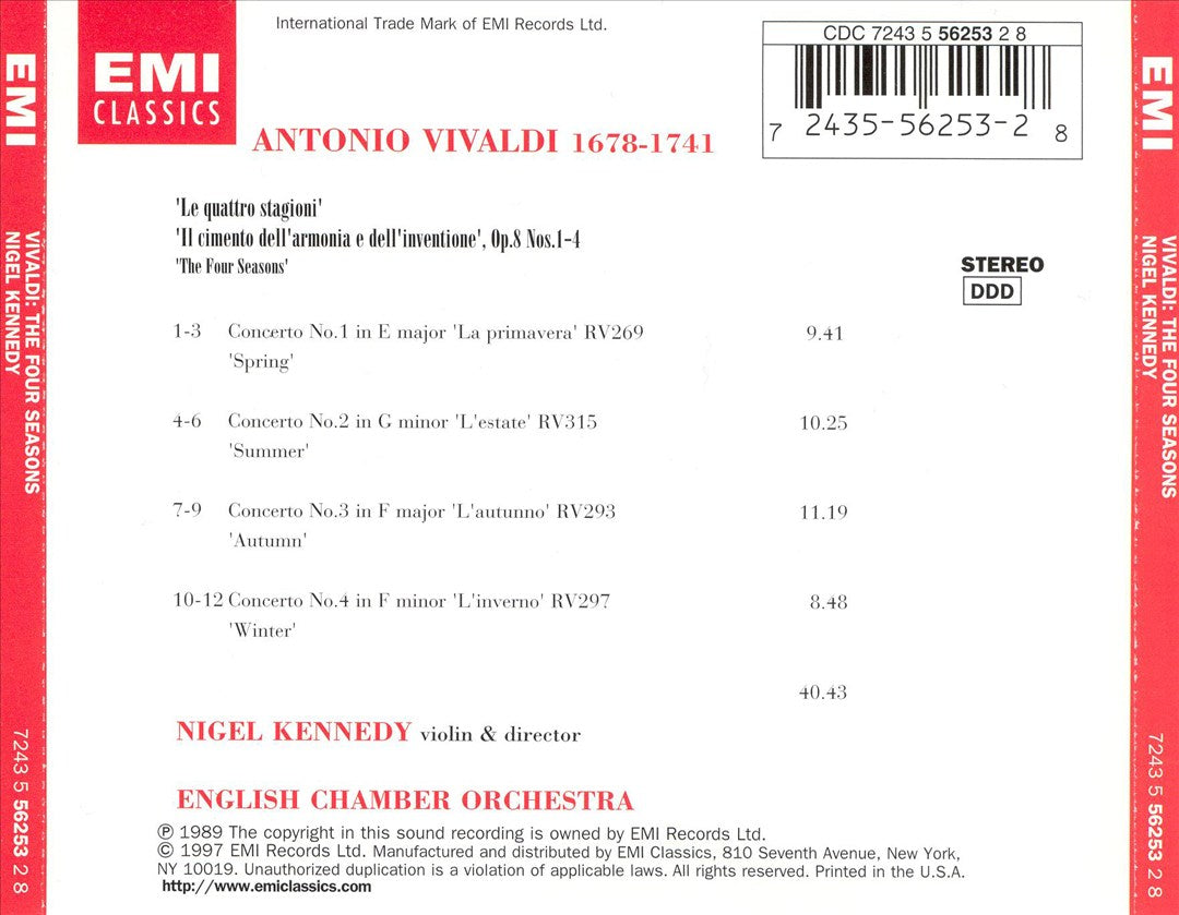 Antonio Vivaldi: The Four Seasons [Complete] – Nigel Kennedy – MovieMars
