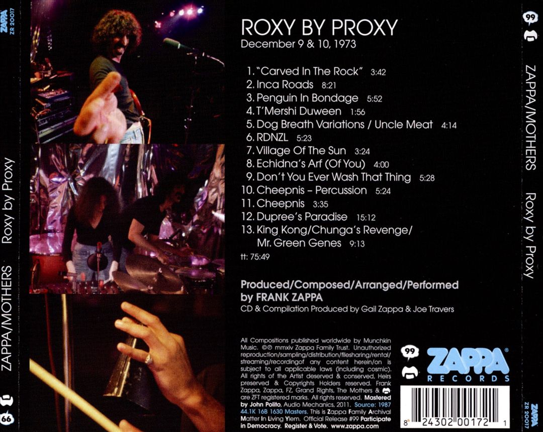 Roxy by Proxy – Frank Zappa / The Mothers of Invention – MovieMars
