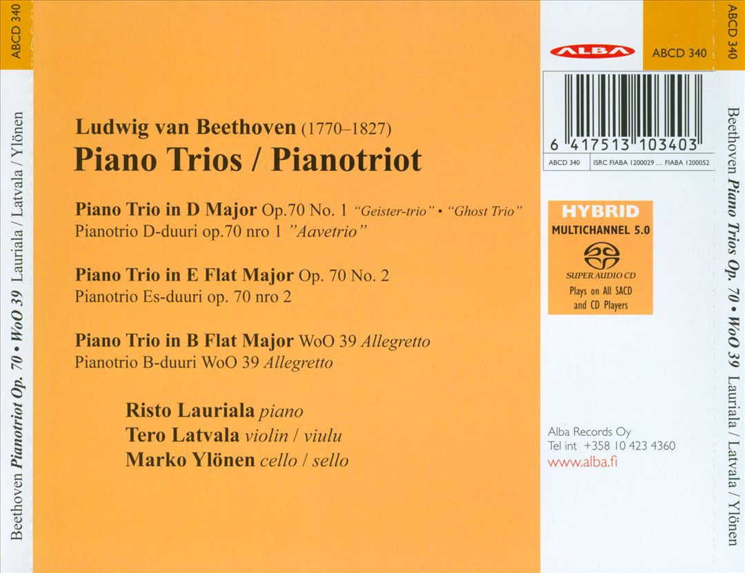 Beethoven: Piano Trios, Vol. 1 – Risto Lauriala / Tero Latvala / Marko Ylönen – MovieMars