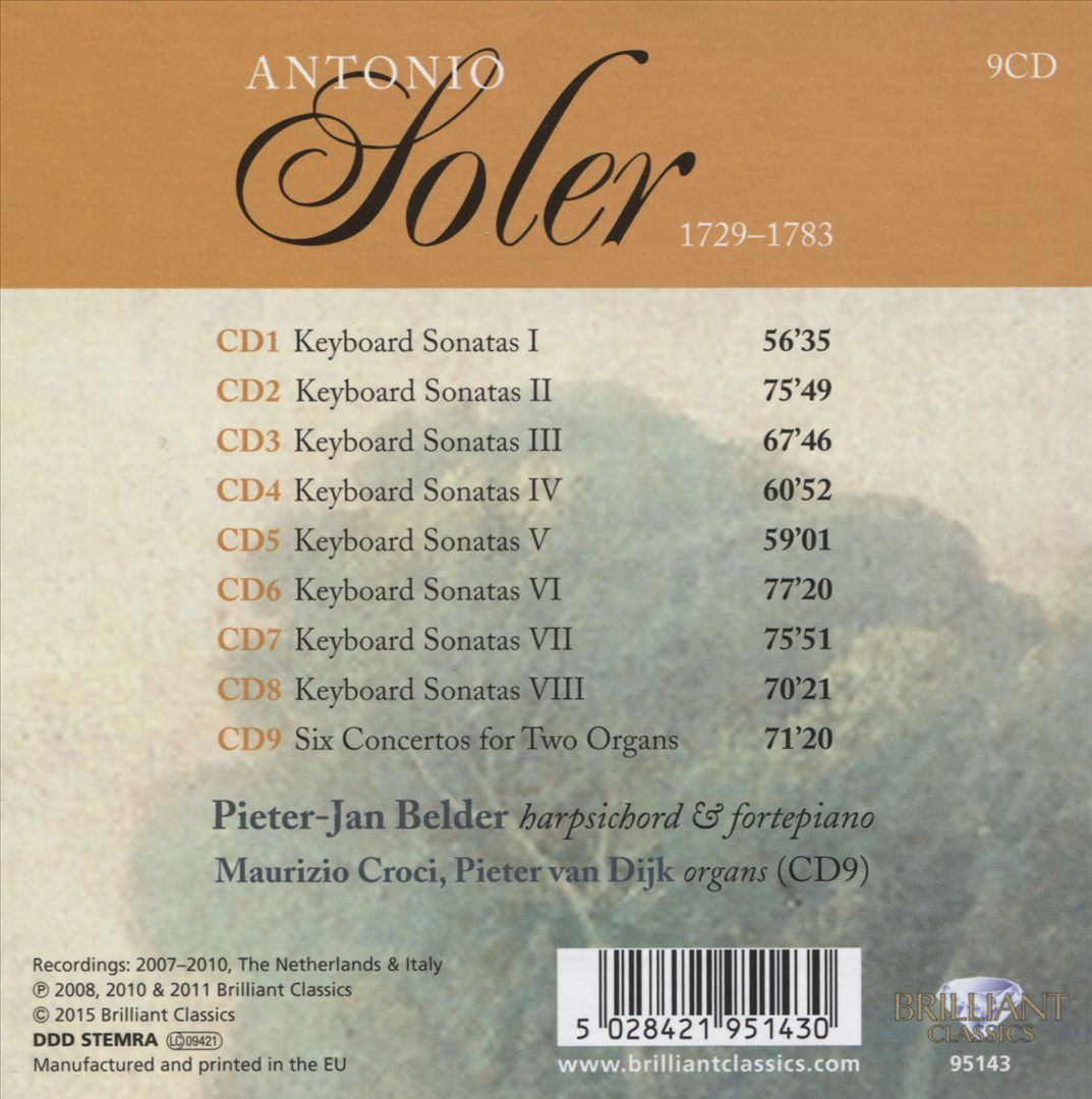 Antonio Soler: Complete Keyboard Sonatas; Six Concertos for Two Organs ...