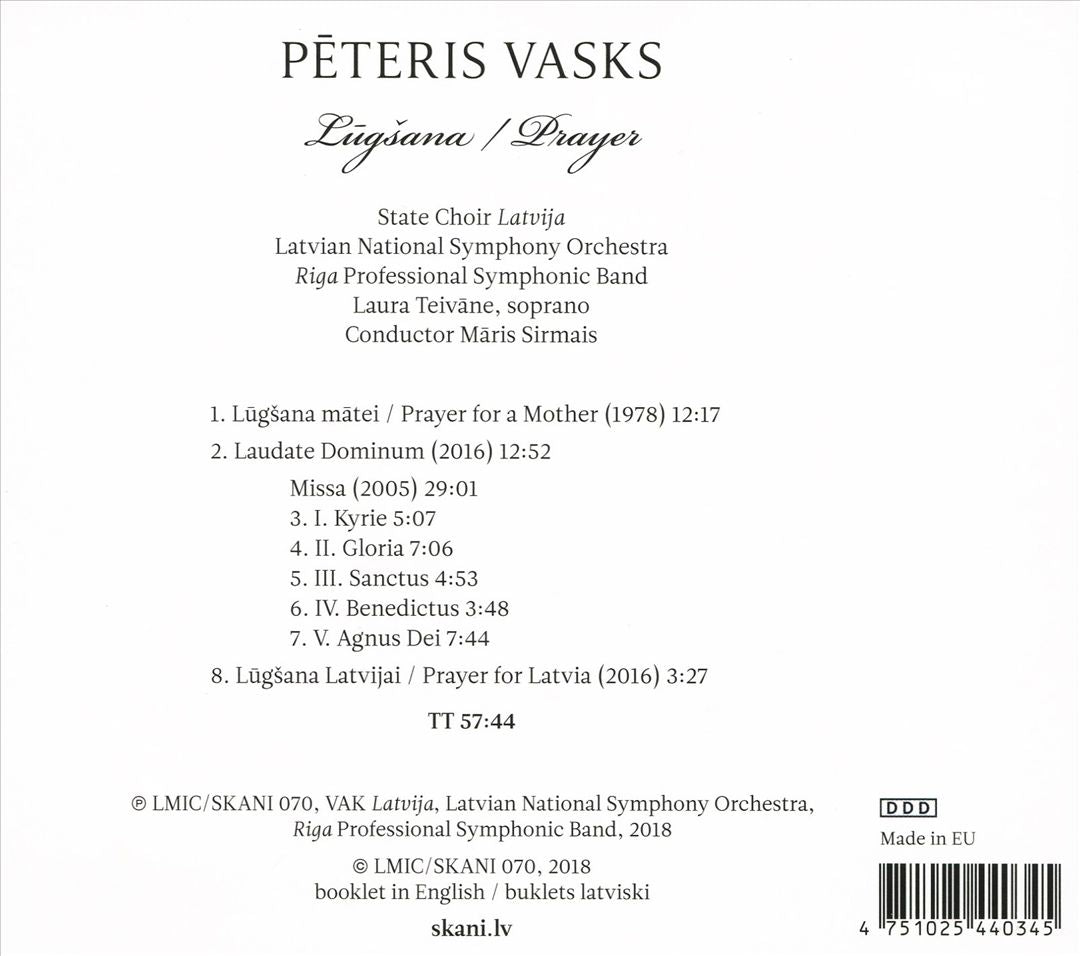 Peteris Vasks: Prayer – Máris Sirmais / State Choir Latvija / Latvian National Symphony ...
