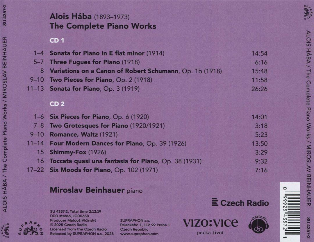 Alois Hába: The Complete Piano Works – Miroslav Beinhauer – MovieMars