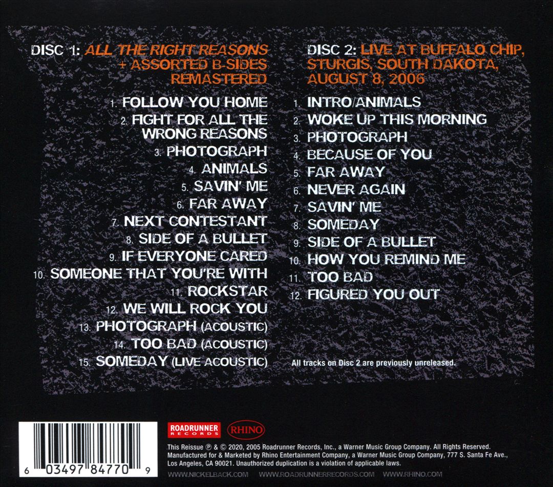 All the Right Reasons – Nickelback – MovieMars