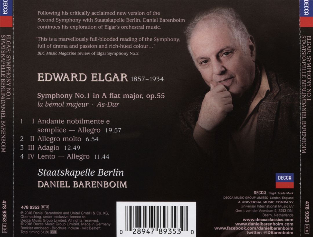 Elgar: Symphony No. 1 – Staatskapelle Berlin / Daniel Barenboim – MovieMars