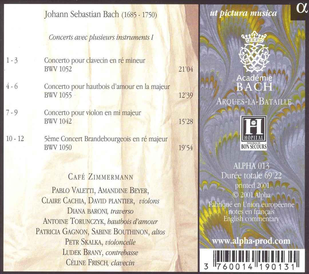 Bach: Concerts avec plusieurs instruments, Vol. 1 – Café Zimmermann ...