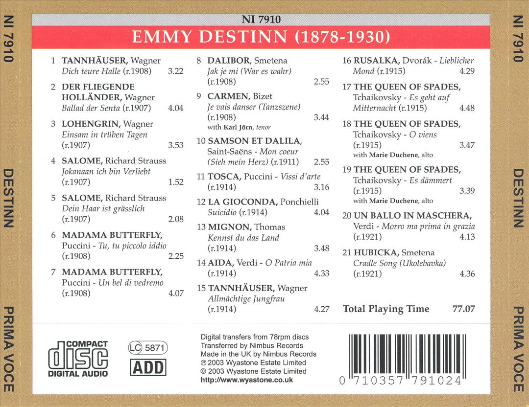 Prima Voce: Emmy Destinn – Emmy Destinn – MovieMars
