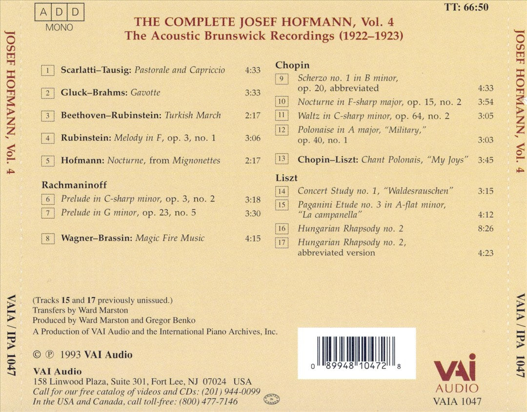 Josef Hofmann, Vol. 4 – Josef Hofmann – MovieMars