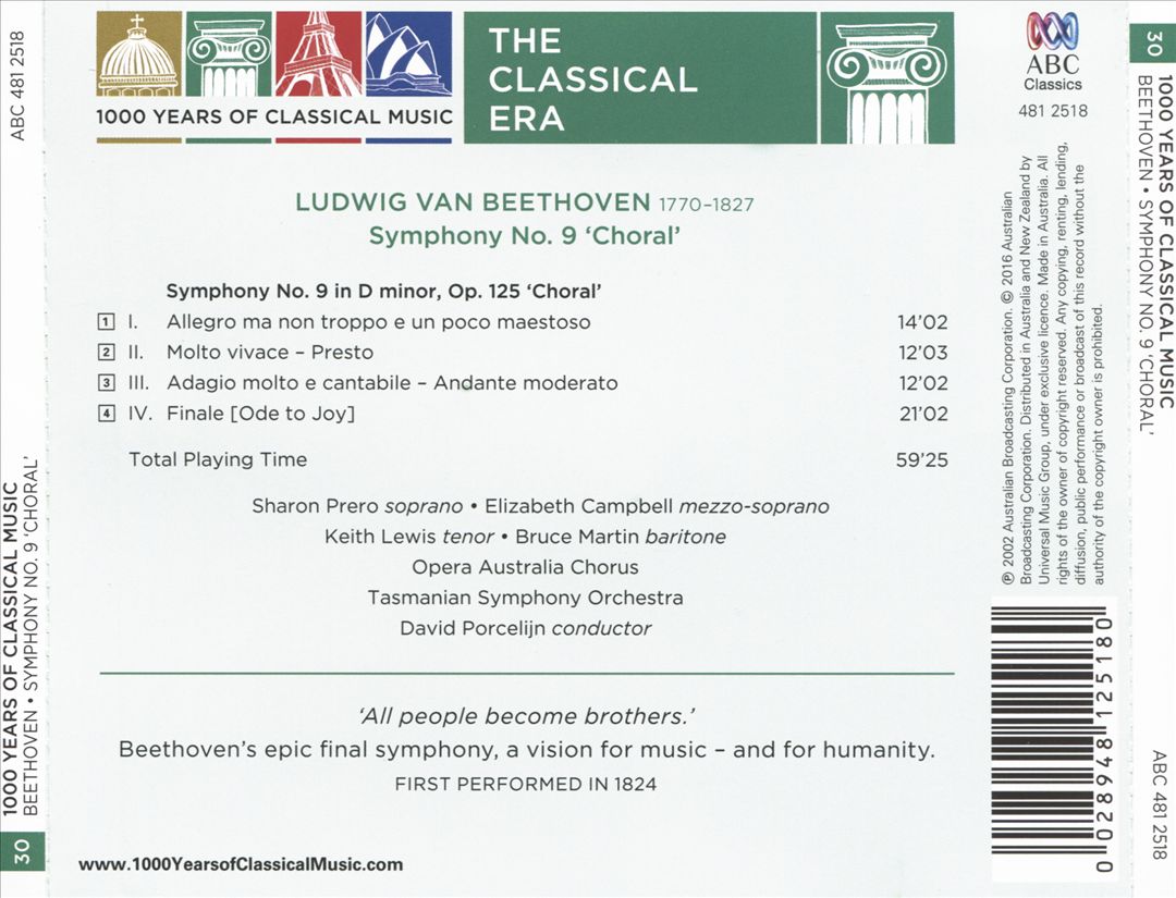 1000 Years of Classical Music, Vol. 30: The Classical Era - Beethoven ...