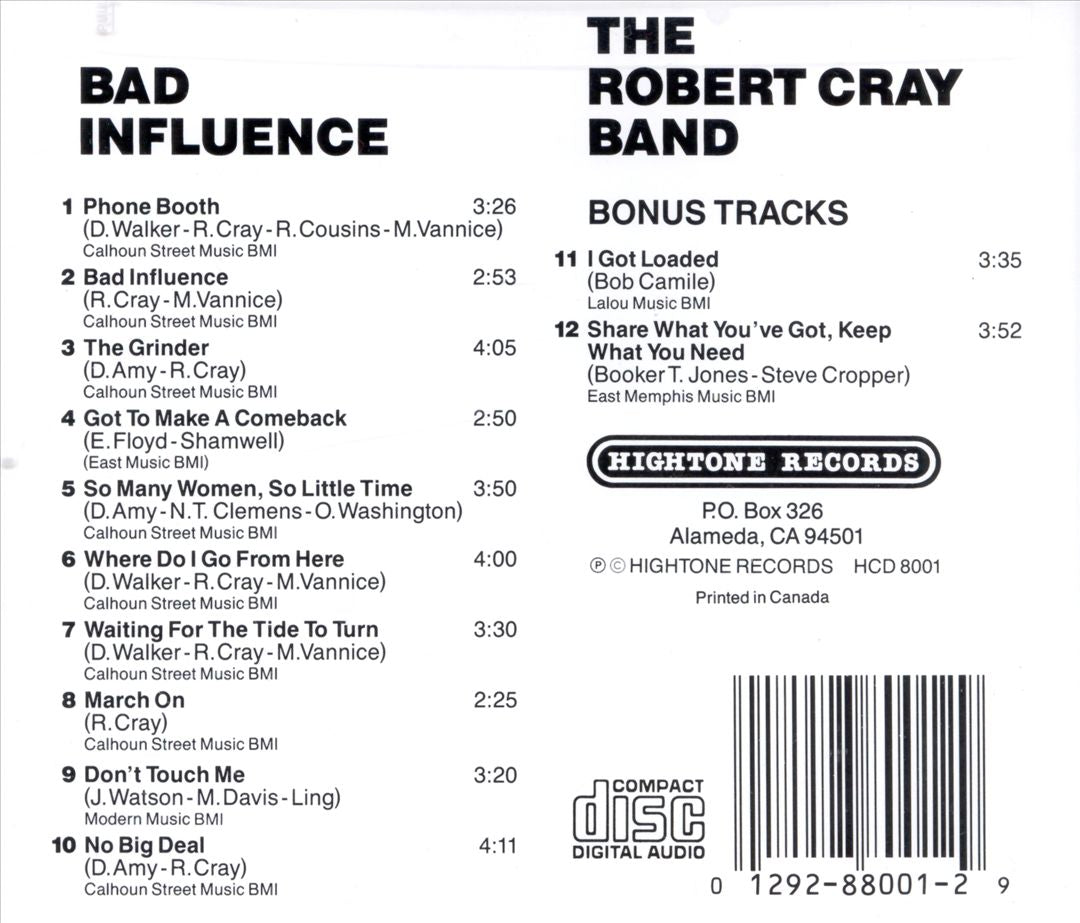 Bad Influence – The Robert Cray Band – MovieMars