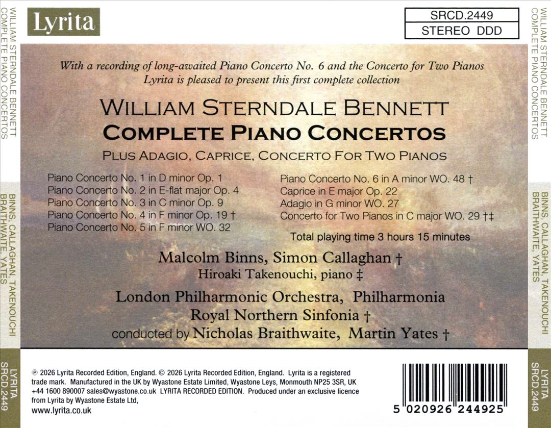 William Sterndale Bennett: Complete Piano Concertos; Adagio; Caprice ...