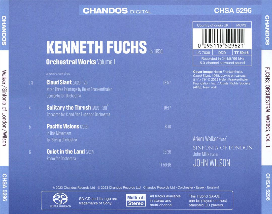 Kenneth Fuchs: Orchestral Works, Vol. 1 – Adam Walker / Sinfonia of ...