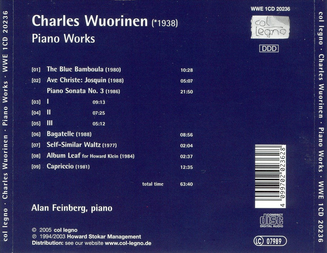 Charles Wuorinen: Piano Works – Alan Feinberg – MovieMars