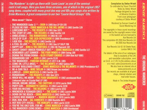 Original Wanderer – Ernie Maresca – MovieMars