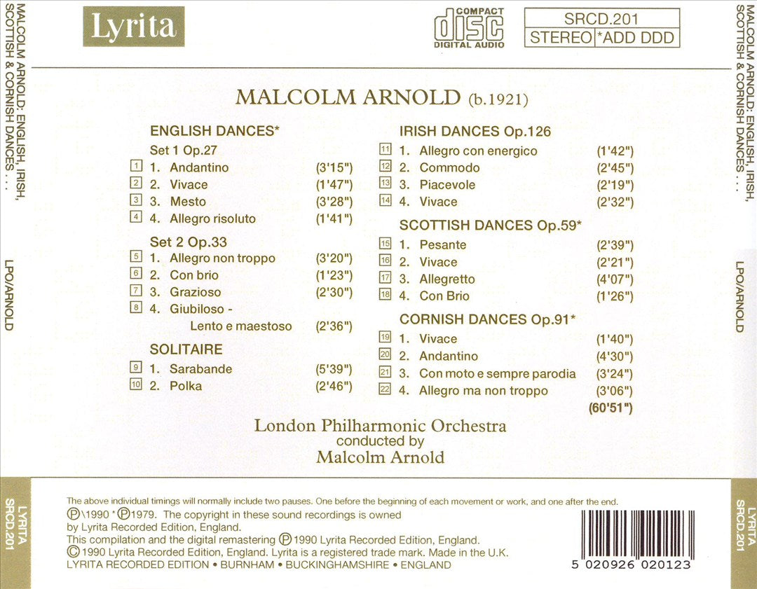 Malcolm Arnold: English & Irish Dances; Scottish & Cornish Dances; Sar ...