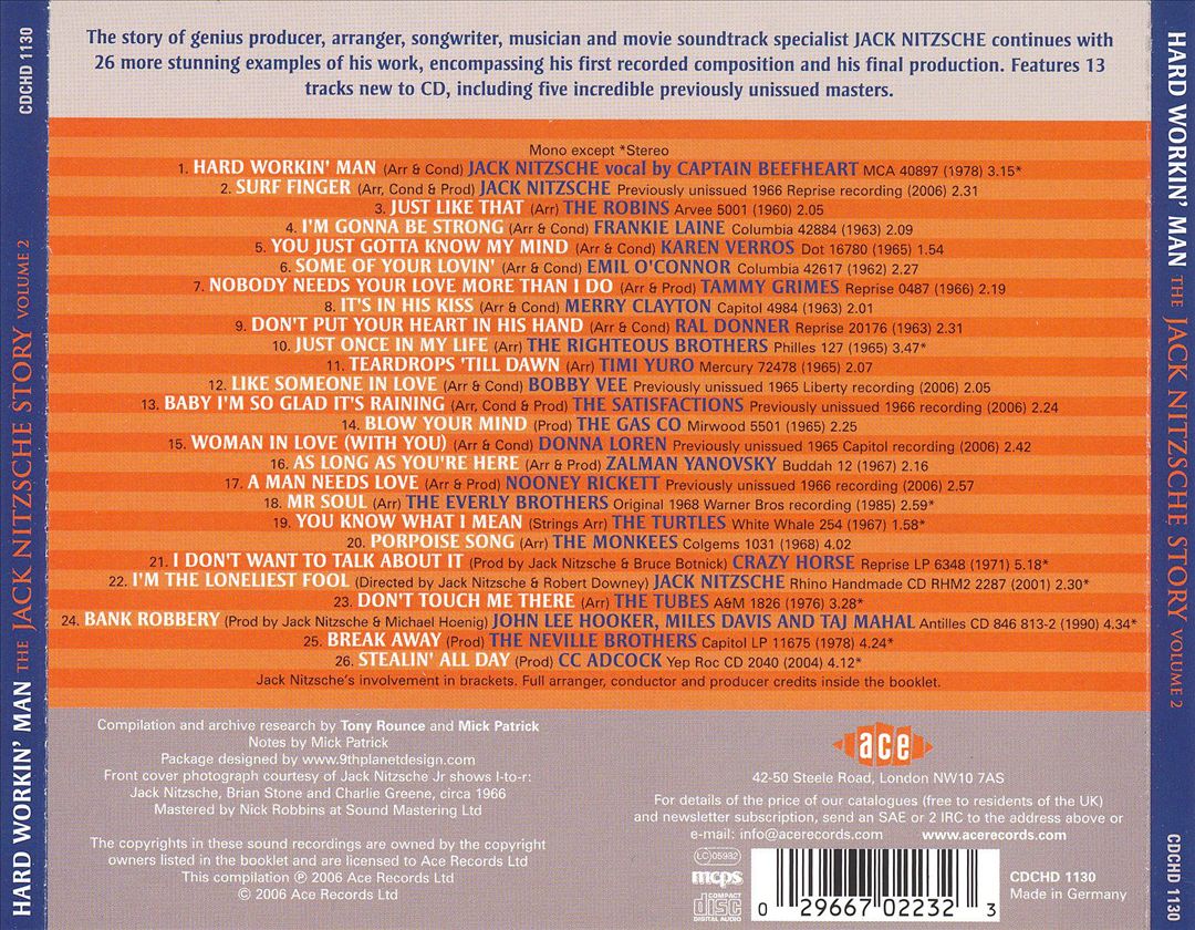 Hard Workin Man: The Jack Nitzsche Story, Vol. 2 – Various Artists ...