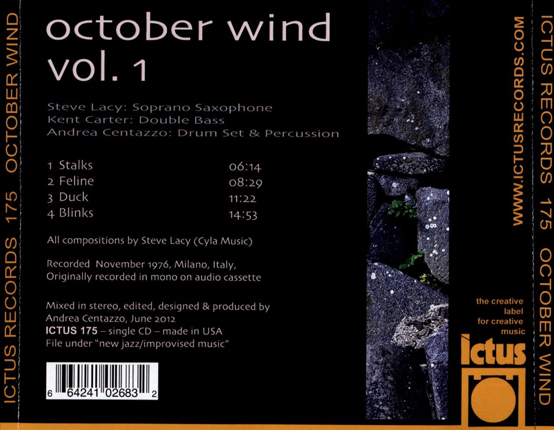 October Wind, Vol. 1 – Steve Lacy/Kent Carter/Andrea Centazzo – MovieMars