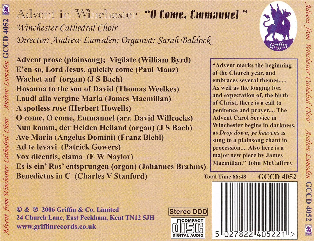 Advent in Winchester: O Come, Emmanuel – Winchester Cathedral Choir ...