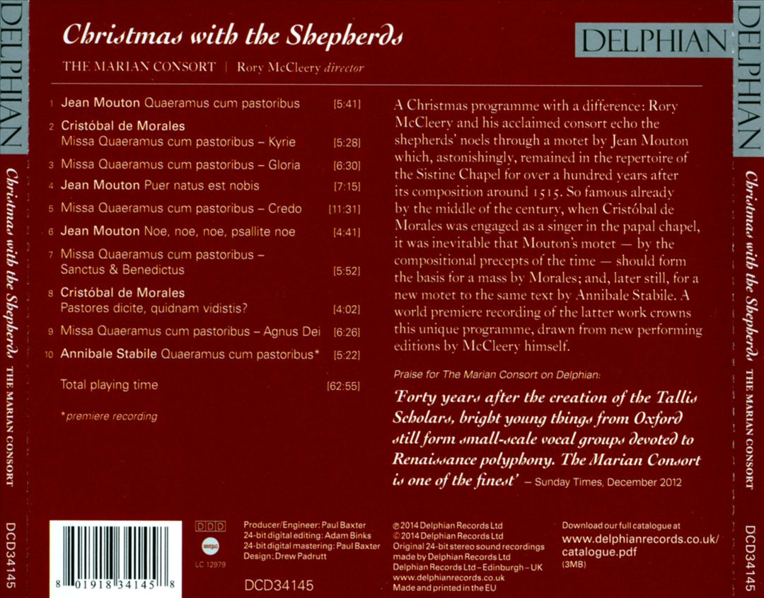 Christmas with the Shepherds – The Marian Consort/Rory McCleery – MovieMars