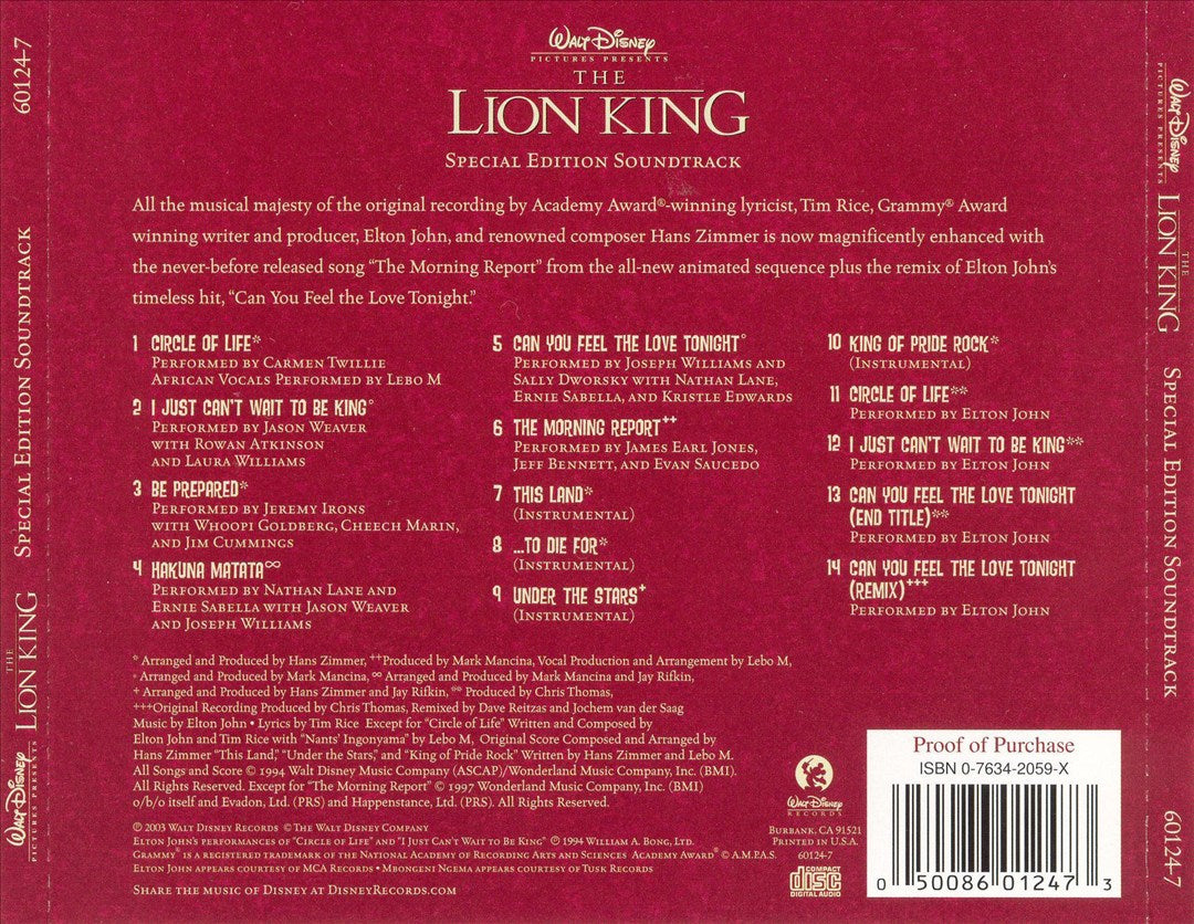 The Lion King [Special Edition] – Hans Zimmer – MovieMars