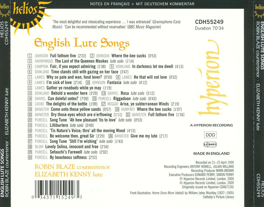 English Lute Songs – Robin Blaze / Elizabeth Kenny – MovieMars