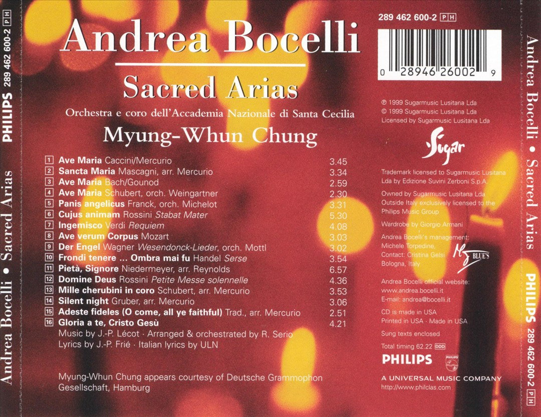 Sacred Arias – Andrea Bocelli – MovieMars