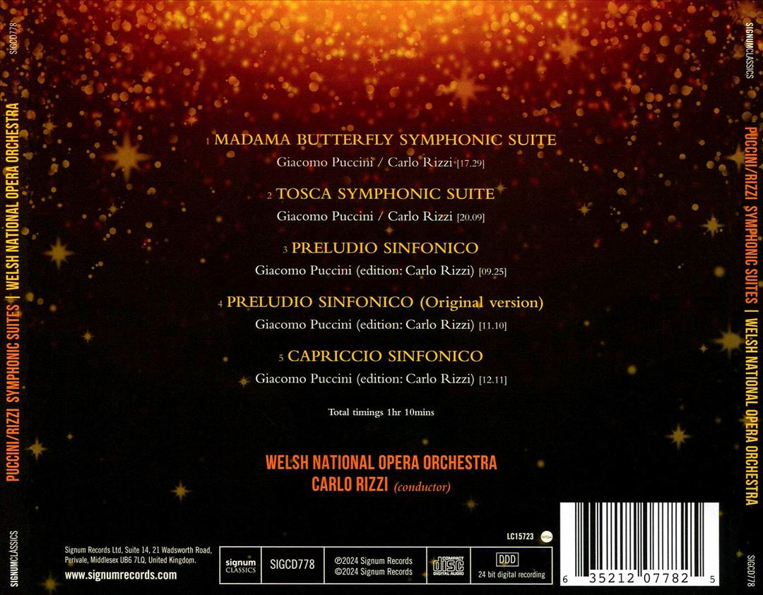 Puccini: Symphonic Suites Imagined by Carlo Rizzi – Carlo Rizzi / Welsh ...