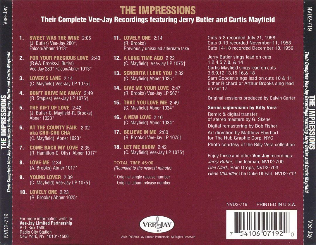 Complete Vee-Jay Recordings – The Impressions – MovieMars