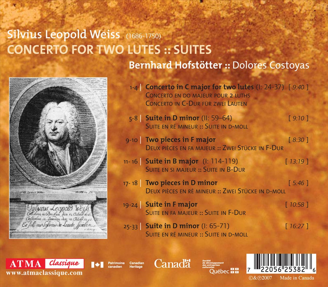 Silvius Leopold Weiss: Concerto for Two Lutes; Suites – Bernhard ...