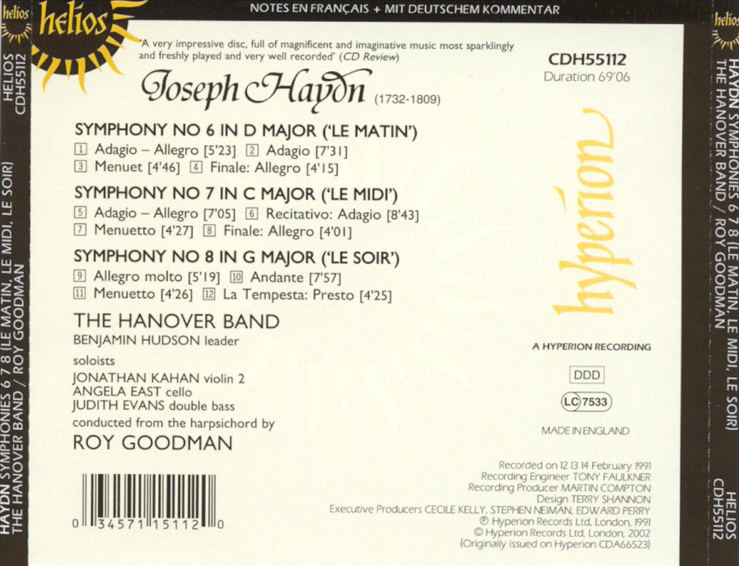 Haydn: Symphonies Nos. 6-8 – Roy Goodman – MovieMars