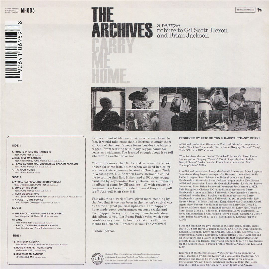 Carry Me Home: A Reggae Tribute to Gil Scott-Heron and Brian – The ...