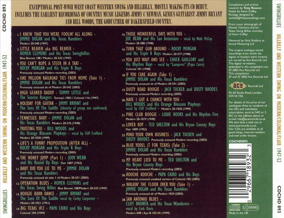 Swingbillies: Hillbilly and Western Swing – Various Artists – MovieMars