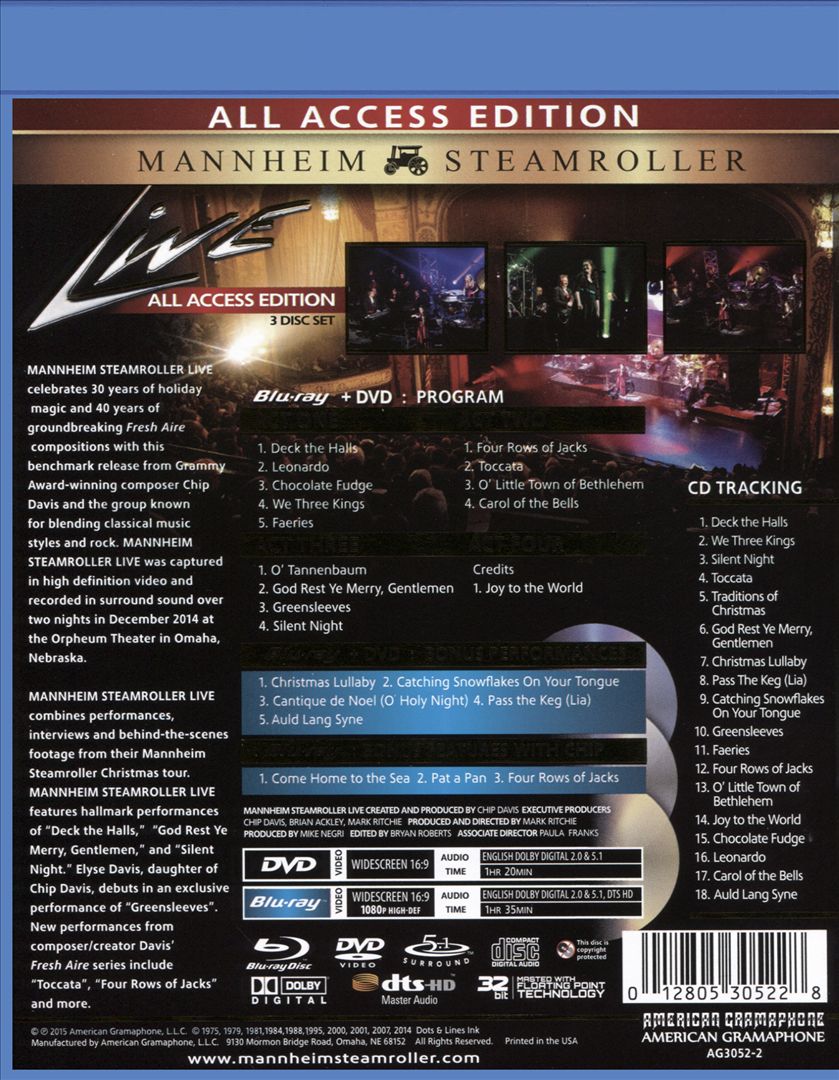 Live [All Access Edition] [CD/DVD] – Mannheim Steamroller – MovieMars
