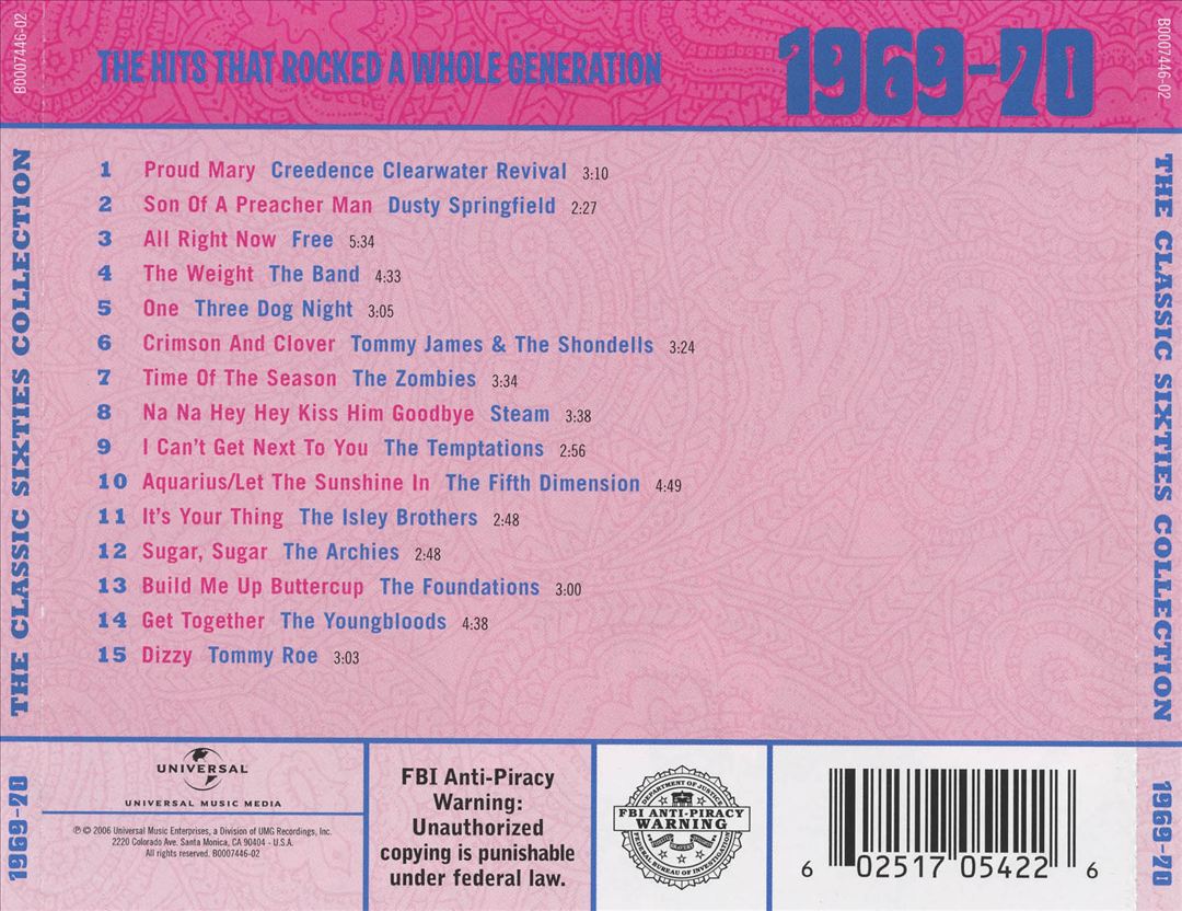 Classic Sixties Collection: 1969-1970 – Various Artists – MovieMars