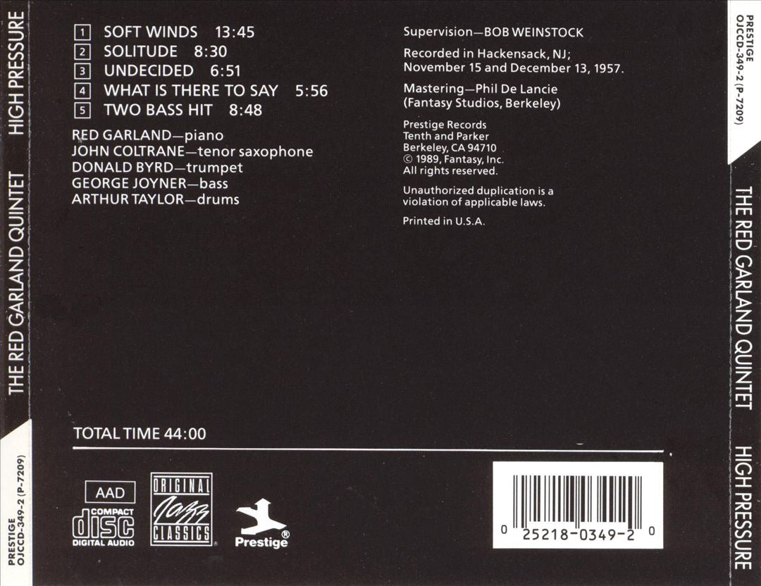 High Pressure – Red Garland Quintet – MovieMars