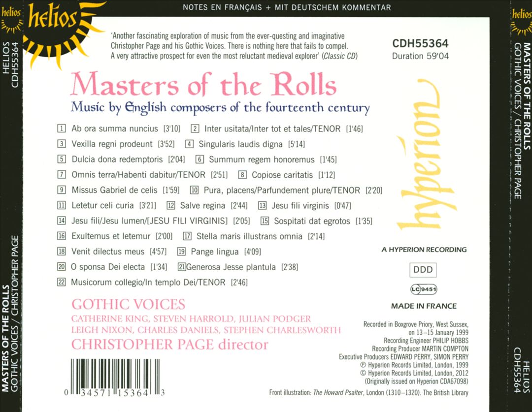 Masters of the Rolls – Gothic Voices/Christopher Page – MovieMars