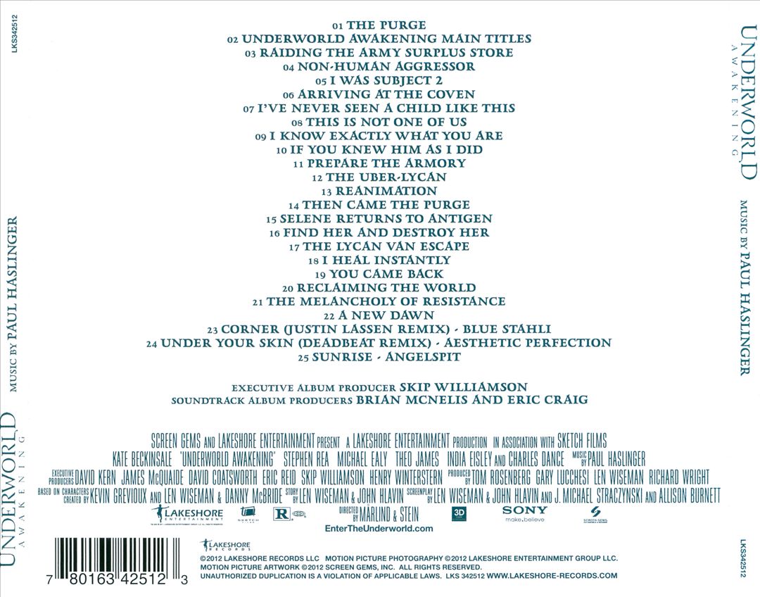 Underworld: Awakening [Original Motion Picture Score] – Paul Haslinger ...