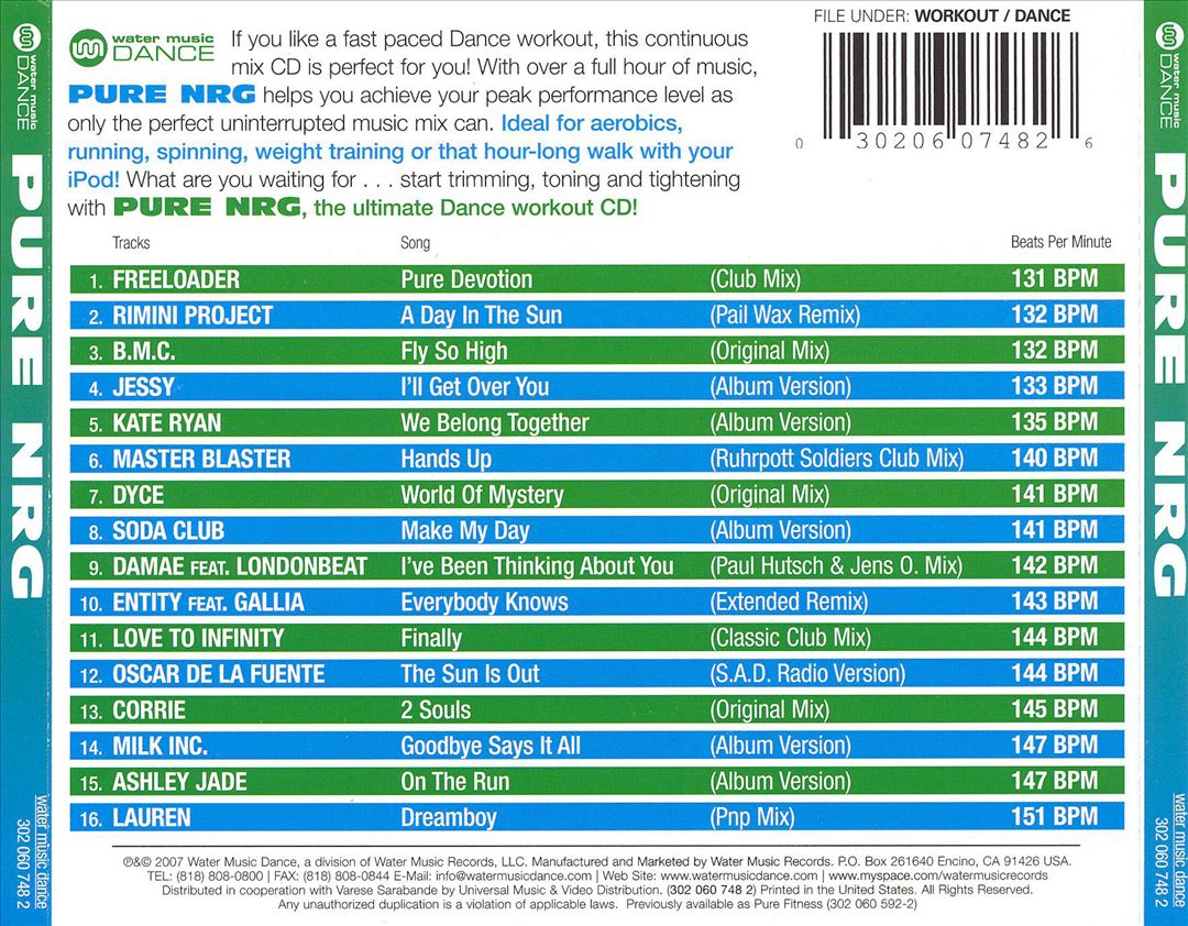 Pure NRG: The Ultimate 1-Hour Wourkout Album – Various Artists – MovieMars