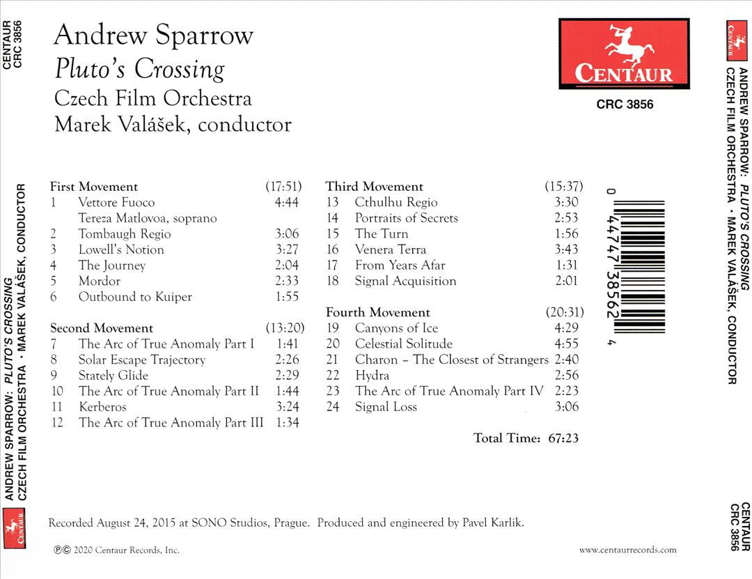 Andrew Sparrow: Pluto's Crossing – Czech Film Orchestra / Matek Valásek ...