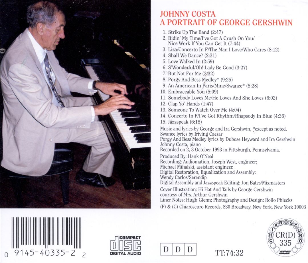 Portrait of George Gershwin – Johnny Costa – MovieMars