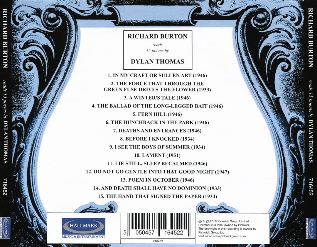 Fifteen Poems By Dylan Thomas – Richard Burton – MovieMars