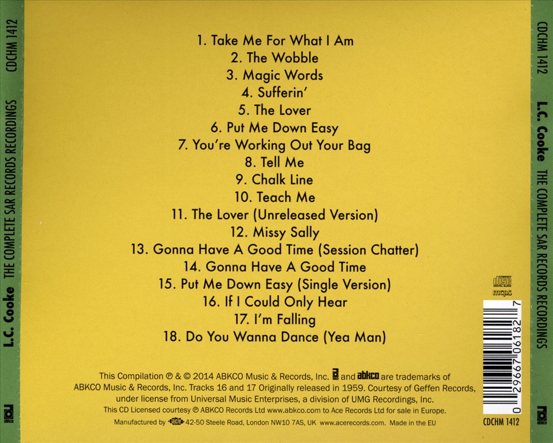 Complete SAR Recordings – L.C. Cooke – MovieMars