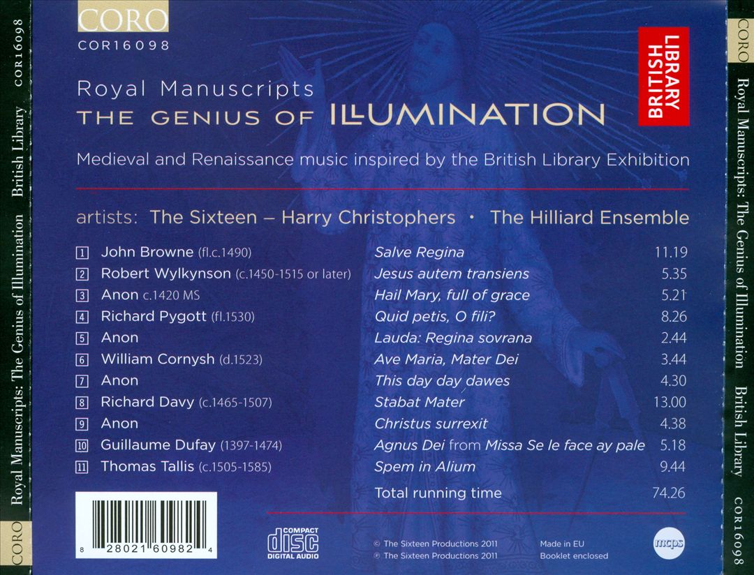 Royal Manuscripts: The Genius of Illumination – Harry Christophers ...